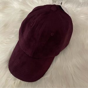 Goodfellow & Co | Accessories | Nwt Faux Suede Maroon Baseball Hat With ...